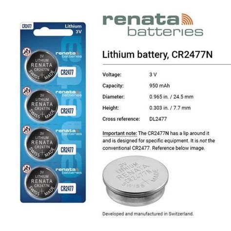 Renata Cr2477 3v Lithium Battery Button Type At Rs 349 Piece In Bengaluru Id 23757452430
