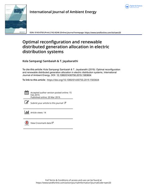 pdf optimal reconfiguration and renewable distributed generation