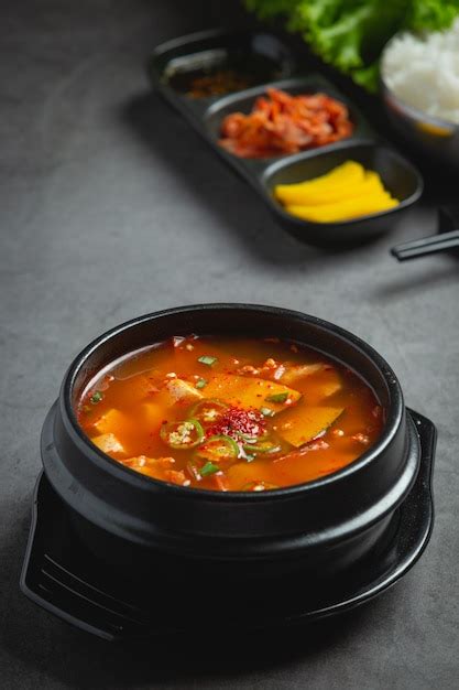 Free Photo Bean Paste Soup In Korean Style