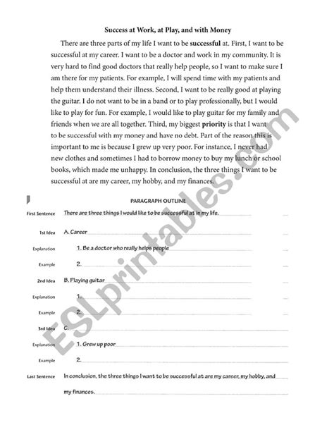 Paragraph Structure Esl Worksheet By Huavananhvt