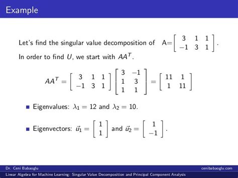 5 Linear Algebra For Machine Learning Singular Value Decomposition