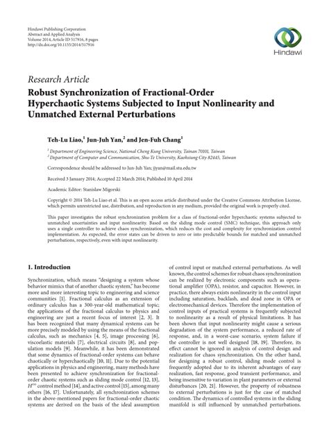 pdf robust synchronization of fractional order hyperchaotic systems