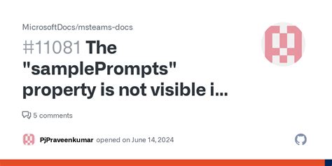 The Sampleprompts Property Is Not Visible In Copilot Despite Being Added In The Manifest Json