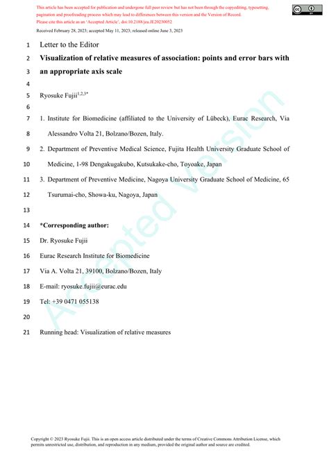 Pdf Visualization Of Relative Measures Of Association Points And Error Bars With An