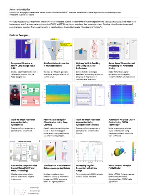 Automotive Radar Matlab And Simulink Pdf Radar Radio