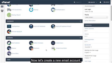 how to create an email account in cpanel hostimul youtube