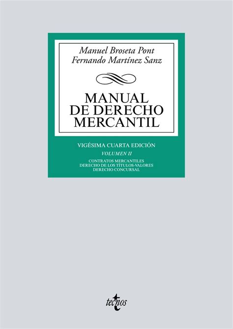 Buy Manual De Derecho Mercantil Vol Ii Contratos Mercantiles
