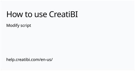 Modify Script How To Use Creatibi