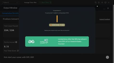 Geekstreak2024 Problemsolving Coding Geeksforgeeks Learningjourney Lavanya V