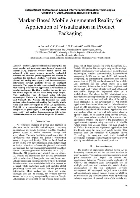 Pdf Marker Based Mobile Augmented Reality For Application Of Visualization In Product Packaging