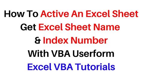 Activate Sheet And Number Vba Userform Combobox Youtube