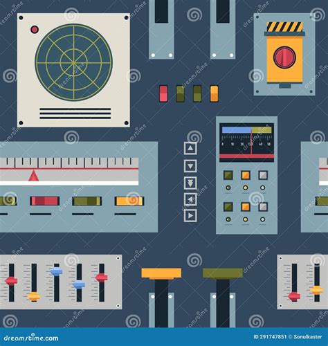 Control Panel With Switchers And Buttons Vector Stock Vector Illustration Of Instrument