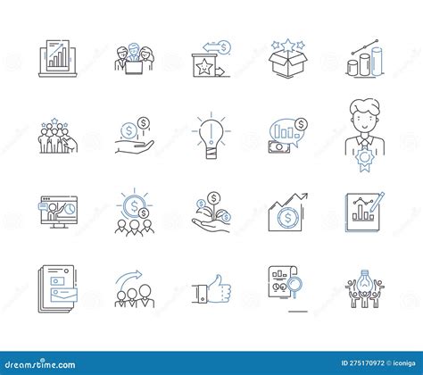 Productivity Outline Icons Collection Efficiency Output