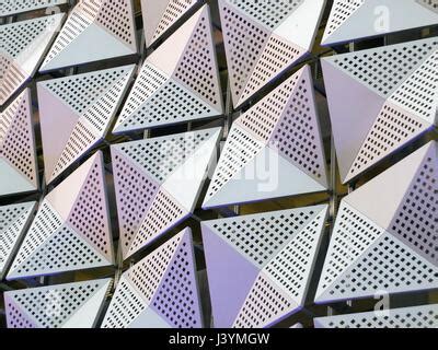 Metal Geometric Triangular Cladding On A Generic Modern Building Stock Photo Alamy