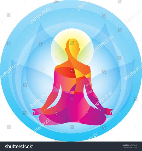 Beautiful Woman Sitting Yoga Lotus Position Stock Vector Royalty Free