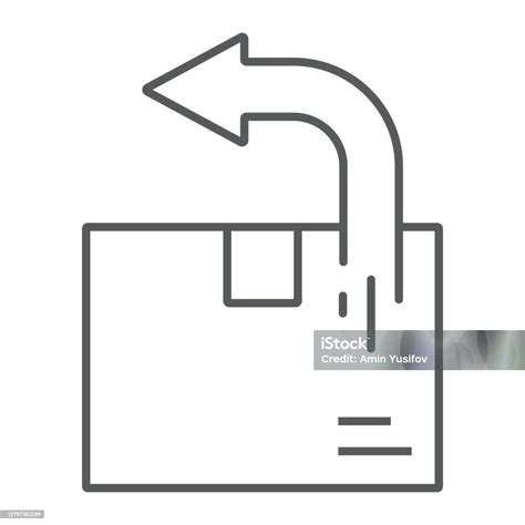 반송 배송 가는 줄 아이콘 물류 및 배달 패키지 상자 반환 기호 벡터 그래픽 흰색 배경에 선형 아이콘 Eps 10 10에 대한