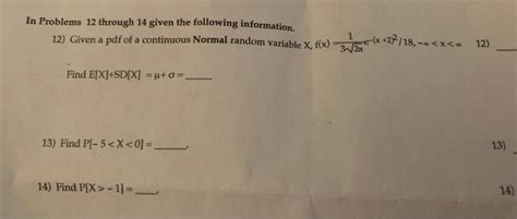 Solved In Problems 12 Through 14 Given The Following Chegg Com