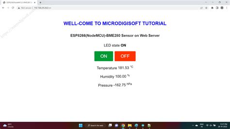 Esp8266nodemcu Bme280 Sensor On Web Server Using Spiffs