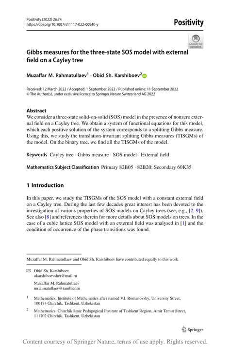 Gibbs Measures For The Three State Sos Model With External Field On A
