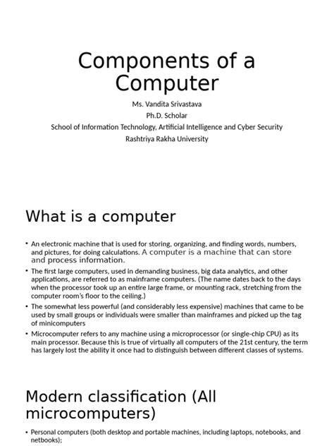 Fs Unit 1 Components Of A Computer Pdf Random Access Memory Hard Disk Drive