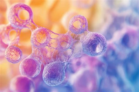Colorful Abstract Representation Of Cellular Structures Under A