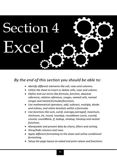 Section 4 Excel Pdf Spreadsheet Microsoft Excel