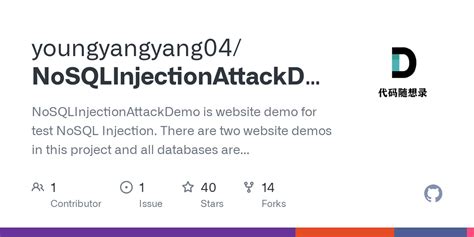 Github Youngyangyang04nosqlinjectionattackdemo Nosqlinjectionattackdemo Is Website Demo For