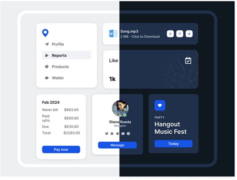 Light Dark Widget Ui By Ui Design Room On Dribbble