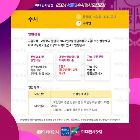 2024 서울대 미대 수시 정시 모집요강 서울대학교 입학전형 모집인원 수능반영방법 서울대 미대입시 디자인과 공예과 서양화과 조소과 동양화과 미대입시 입시미술 설명회 컨설팅