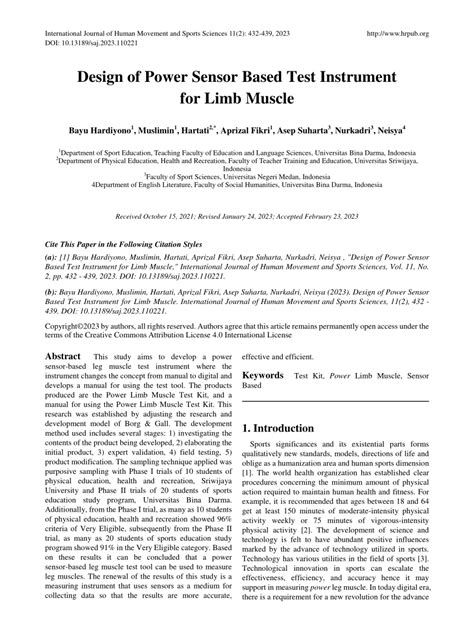 Pdf Design Of Power Sensor Based Test Instrument For Limb Muscle