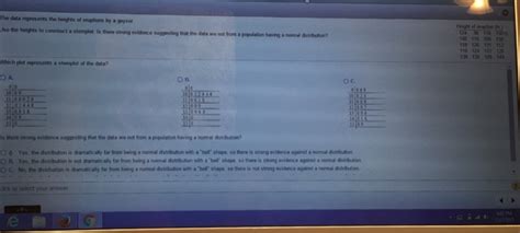 Solved Which Plot Represents A Stemplot Of The Data