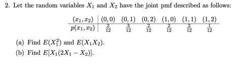 [solved] 2 let the random variables x1 and x2 have the jo