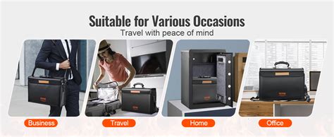 VEVOR Fireproof Document Box Fireproof Document Bag 2000 3 Layer