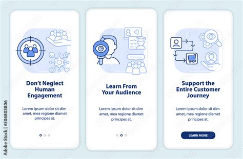 People First Mindset Light Blue Onboarding Mobile App Screen Walkthrough 3 Steps Graphic