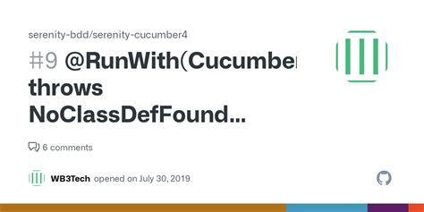 Runwithcucumberwithserenityclass Throws Noclassdeffound Cucumberruntimejunitassertions