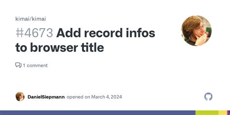 Add Record Infos To Browser Title · Issue 4673 · Kimaikimai · Github