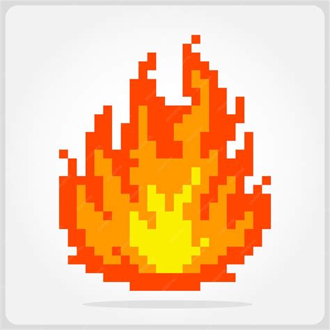 Premium Vector 8 Bit Pixel Fire For Classic Games Fire Pixel In Vector Illustration