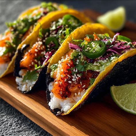 Sushi Tacos Amazing Japanese Tacos Recipe Tasty Colours