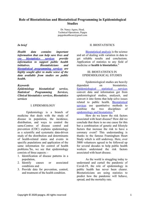 Role Of Biostatistician And Biostatistical Programming In