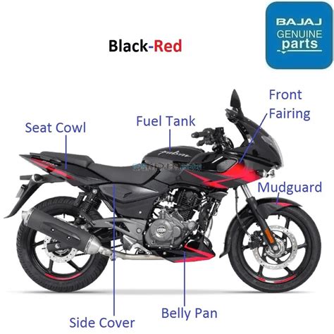 Bajaj Pulsar 220f Bs6 2020 Black Red Painted Parts
