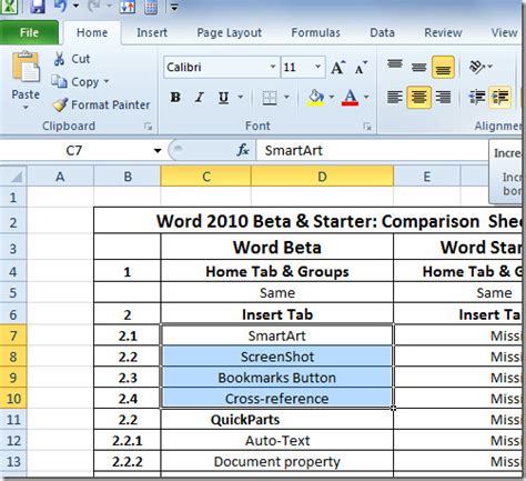Excel 2010 How To Increasedecrease Indent In Cell