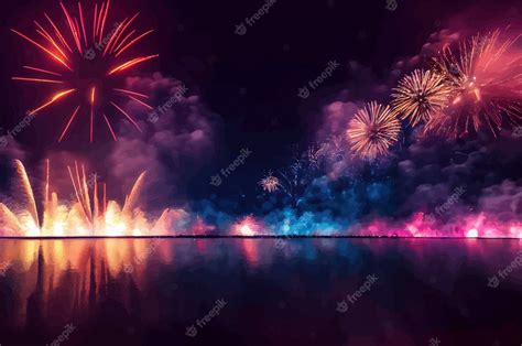Premium Photo Abstract Fireworks Background Fireworks Light Up In The Sky Concept Of Celebration