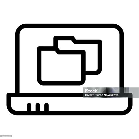 노트북 폴더 줄 아이콘입니다 노트북의 파일 폴더는 흰색으로 분리되어 있습니다 및 응용 프로그램을 위해 설계된 컴퓨터 폴더 개요