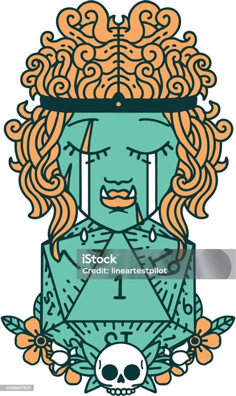 슬픈 오크 야만인 캐릭터 얼굴 자연스러운 D20 롤 일러스트 레이 션 굴리기에 대한 스톡 벡터 아트 및 기타 이미지 굴리기 도깨비 마음이 산란해진 Istock