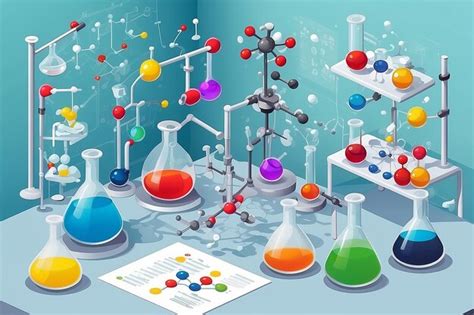 Premium Photo Lab Corner With Molecular Models Vector Flat Style Illustration