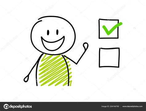 Cartoon Stickman Checkboxes Vector Stock Vector By ©karolinamadej