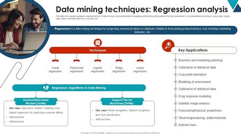 Data Mining Techniques Regression Analysis Using Data Mining Tools To Optim