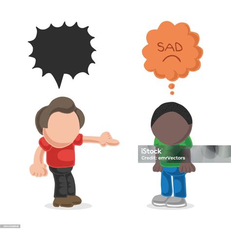 흑인 남자 정지 인종 차별 주의에 백인 인종차별의 벡터 손으로 그린 만화 검은색에 대한 스톡 벡터 아트 및 기타 이미지 검은