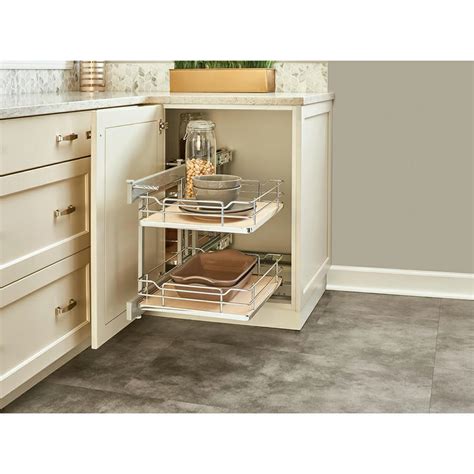 REV A SHELF 18 Two Tier Blind Corner Organizer With Soft Close Maple Rev A Shelf 53PSP 18SC MP