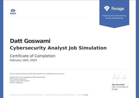 Datt Goswami On Linkedin Cybersecurity Tcs Jobsimulation